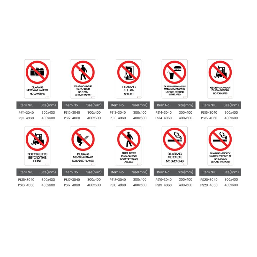 GUARDZER Prohibition Signs - 3M & UVEX PPE Distributor Selangor and ...