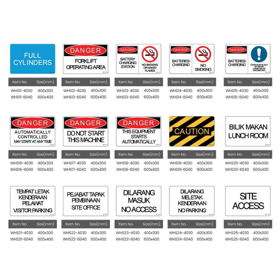 GUARDZER Warehouse Safety Signs - 3M & UVEX PPE Distributor Selangor ...